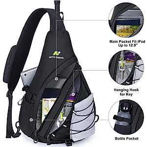 N NEVO RHINO Waterproof Sling Bag Crossbody Sling Backpack,Casual Shoulder Bag for Men,Women Hiking Daypack,Outdoor,Travel