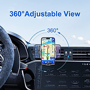 Fivahiva Car Phone Holder Mount, Wireless Car Charger, Intelligent Magnetic Automobile Air Vent Phone Mount Hands Free, Cell Phone Mount for All Car Fit for iPhone Android All Smartphone (Silver)