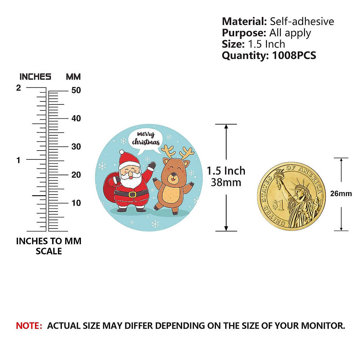 Christmas Stickers,504 PCS Christmas Stickers Labels,Snowman, Elf,Bells,Snow,Reindeer,Xmas Kids Stickers Decals for Crafts Decorations&Christmas Party Supplies (TZ-Chris-A)