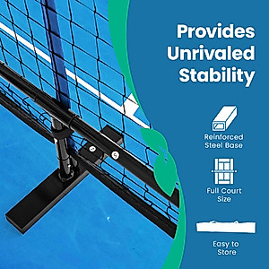 Greenway World - Pickleball Net Set with Court Marking Kit, Easy-to-Assemble Pickle Ball Net, Portable Pickleball Net with Strap and Fixed Height, Pickleball Net Set with Zipper Bag