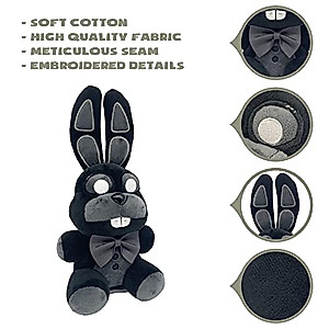 XSmart Mall | Shadow Bonnie/Ghost Rabbit | Special Version |Black | Fan Made | Plush Toy, Gifts for Kid, Girls, Boys | 7"