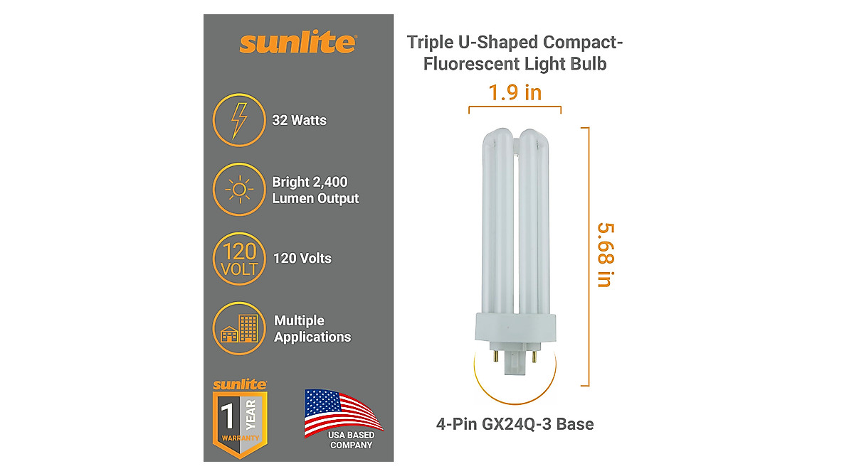 Sunlite 32W CFL Triple Tube Light - Bright & Energy Efficient