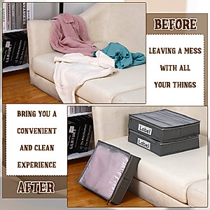 Panelee 6 Pcs 14 x 12 x 3 Inch Sweater Storage Bags Easy Gliding Zippered Sweater Bag Sweater Organizer Closets Under the Bed Zippered Storage Bags with Label Pocket to Avoid Dust Dirt (Gray)