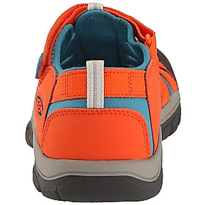 KEEN Newport H2 Closed Toe Water Sandals, Safety Orange/Fjord Blue, 8 US Unisex little kid