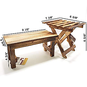 Burned Cedar Wood Bonsai Tree, Flower and Plant Stands Bundle