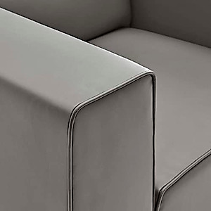 Modway Mingle Vegan Leather Lounge Armchair, Gray