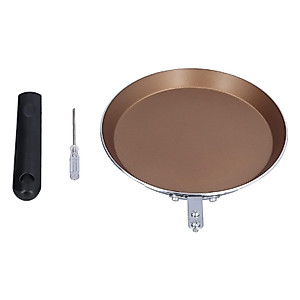 Pancake Griddle, 8in Crepe Pan Tortilla Pan Flat Frying Pan Pancakes Pan for Omelets and Kitchen Induction Cooker (Gold)