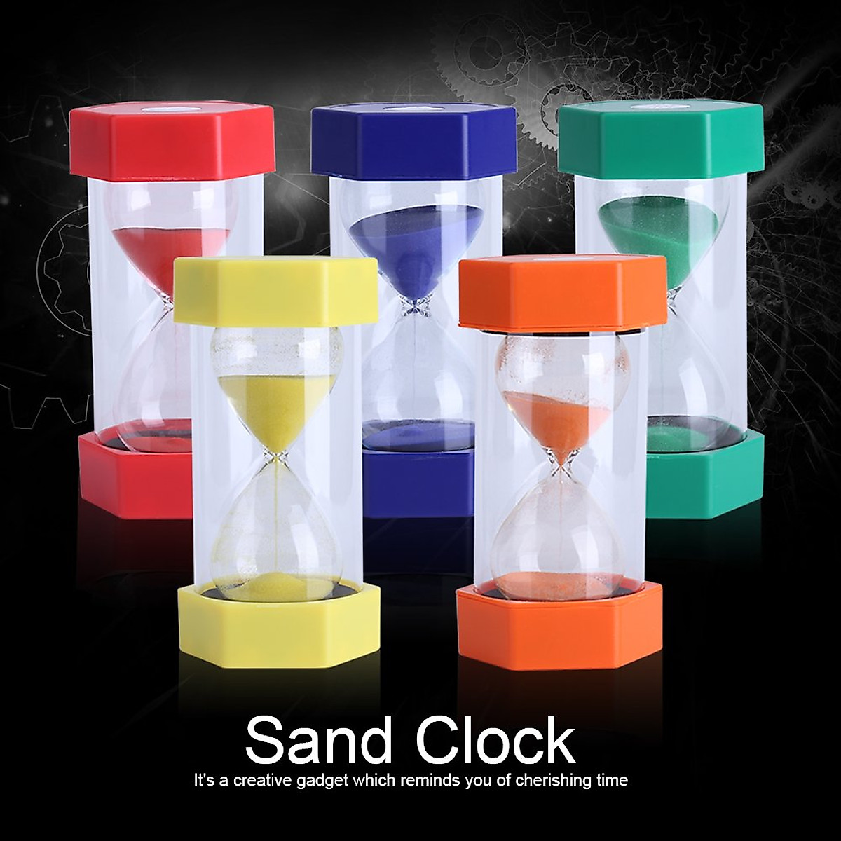 Colorful Sandglass Timer Hourglass Sand Timer 3 min/10 mins/20 mins/30 mins/60 mins Sand Clock Timer for Games Classroom Home Office(Green)