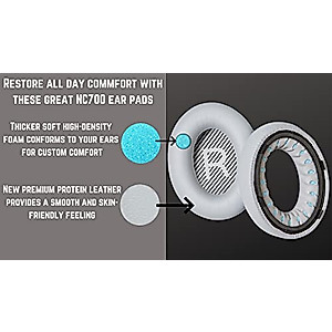 Premium Replacement NC700 Ear Pads / NC700 UC Pads Cushions Compatible with Bose NC700 Headphones/Bose Noise Cancelling 700 Headphones/Bose NC700 UC Headphones (Grey). Great Comfort/Durability