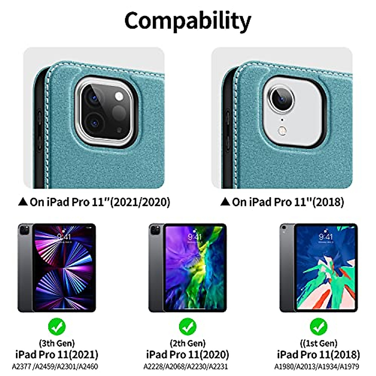 BuKoor iPad Pro 11 inch Case 2022 4th/3rd/2nd/1st Generation Case (2021/2020/2018) with Pencil Holder, Auto Sleep/Wake Function Smart PU Leather with Pocket Shockproof Magnetic Clasp Cover (Green)