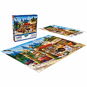 Buffalo Games - Pine Road Service - 300 Large Pieces Jigsaw Puzzle for Adults Challenging Puzzle Perfect for Game Nights - 300 Large Piece Finished Puzzle Size is 21.25 x 15.00