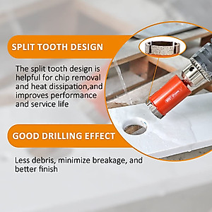 BGTEC Diamond Core Drill Bit, 2" 50mmWelded Diamond Wet Drilling for Marble, Granite, Artificial Stone, Ceramic Tile