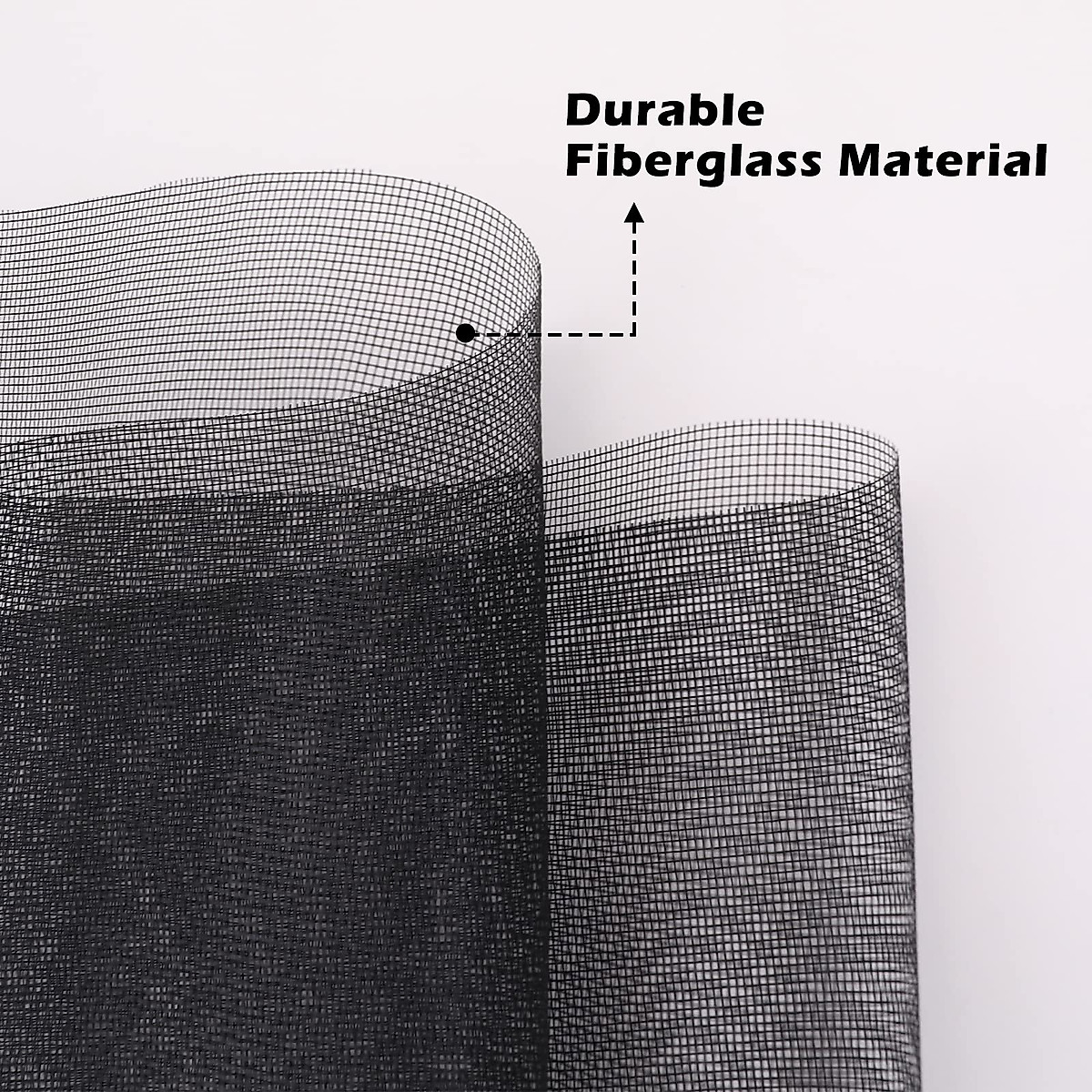 HTVRONT Window Screen Replacement and Screen Repair Kit for Windows or Doors, 48"*118" Window Screen Roll with Rolling Tool/Hook/Spline, Screen Door Repair Kit-Black