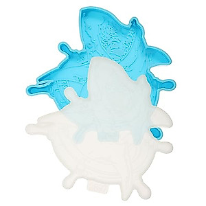UPKOCH 2pcs Shark Coaster Mold Resin Tray Silicone Tool Tray Crystal Coasters Silicone Cup Mat Marine Fishes Cup Mat Molds Silicone Epoxy Coaster Epoxy Mold Coaster Resin Molds Non Stick