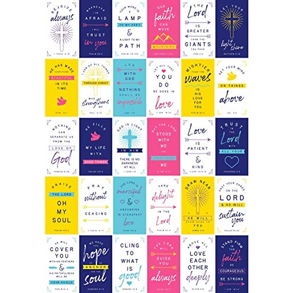 Bible Verse Cards - Inspirational Scripture Messages (60 Unique 3.5 inch x 2 inch Cards)