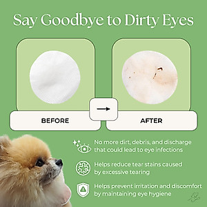 Furray Eye Cleaning Wipes for Dogs and Cats 180 Count | Small-Medium Breeds | Gentle & Effective Gunk & Debris Removal | Reduces Tear Stains | Hypoallergenic, pH-Balanced, Non-Scented with Aloe