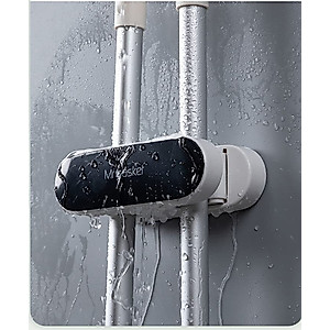 Mop and Broom Holder,Broom and Dustpan Hanger Holder Wall Mount Waterproof Heavy Duty Self Adhesive Gripper No-Drilling,Space Saver Tool Organizers For Kitchen,Garage,Bathroom,Laundry Room (Black)