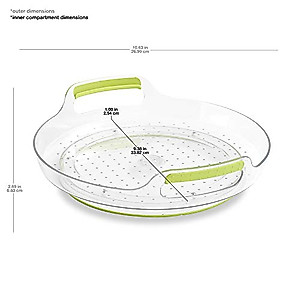 madesmart 95-51310-04 Short Portable Turntable, Shallow, Green