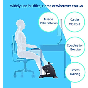 Under Desk Bike Pedal Exerciser, Mini Exercise Bike Portable Peddler Sitting for Seniors with LCD Display Sportneer Foot Cycle Arm & Leg Bike Pedals Exerciser with Anti-Skid Mat for Home Office