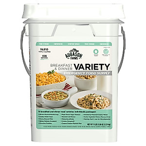 Augason Farms Breakfast and Dinner Variety Pail Emergency Food Supply Everyday Meals 4 Gallon Pail & Butter Powder 2 lbs 4 oz No. 10 Can