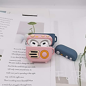 Compatible with AirPods 3 Gen Case Cover 2021, Retro Radio Design Kids Teens Boys Girls Women Cute Funny Cool Silicon Cartoon 3D Shell Gramophone Cover for AirPods Case 3rd Generation - Pink