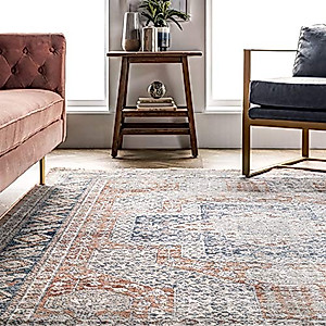 nuLOOM Westlyn Faded Medallion Area Rug, 5' 3" x 7' 3", Rust