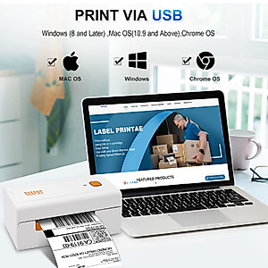 beeprt Shipping Label Printer & 4" X 6" Direct Thermal Labels (500 PCS)