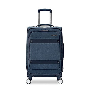 AMERICAN TOURISTER Whim Softside Expandable Luggage with Spinners, Navy Blue, Carry On