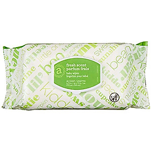 Amazon Elements Baby Wipes, Fresh, 80 Count, Flip-Top Packs