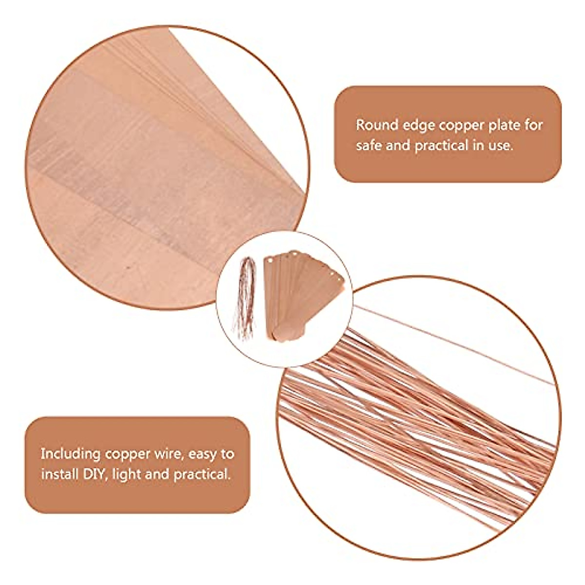 Hemoton Plant Accessories 60 Packs Copper Garden Tags with Ties, Reusable Hanging Copper Gardening Labels for Farm Pots Flower Bed, 4.7-Inch Garden Tags