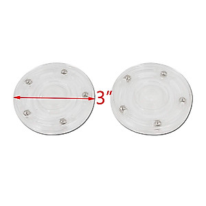 FarBoat 4Pcs 3-Inch Plastic Turntable Acrylic Turntable Organizer Bearings Hardware for Kitchen Spice Rack Table Cake (Clear)