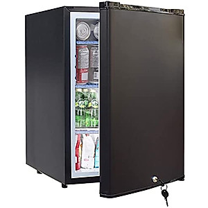 SMETA 12v Refrigerator Camper Fridge Semi Truck Refrigerator Mini Commercial DC Car 110V 1.6 Cu.Ft Compact Refrigerator with Reversible Door Lock Key, Beverage Cooler Refrigerador Para Truck, Black
