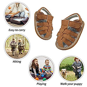 Neband Baby Girl Boy Sandals, Premium Soft Anti-Slip Sole Infant Baby Sandals 6-12Months Summer Casual Beach Shoes Bowknot Princess Dress Flats Prewalker First Walker Shoes