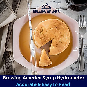 USA Made Maple Syrup Hydrometer Density Meter for Sugar and Moisture Content Measurement for Consistently Delicious Pure Syrup – Made in America - BRIX & Baume Scales - Easy Read Red Line Calibrated