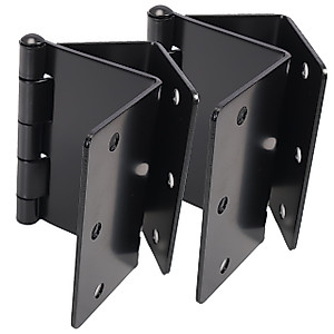 2-Pack Heavy Duty Expandable Door Hinges 3.5 inch Offset Hinges SPCC Black Matte Finish Thickned 1/4'' Radius Corner with 12 Screws, for Doors Interior Swing Out Hinge with Holes Handicap Door Hinge