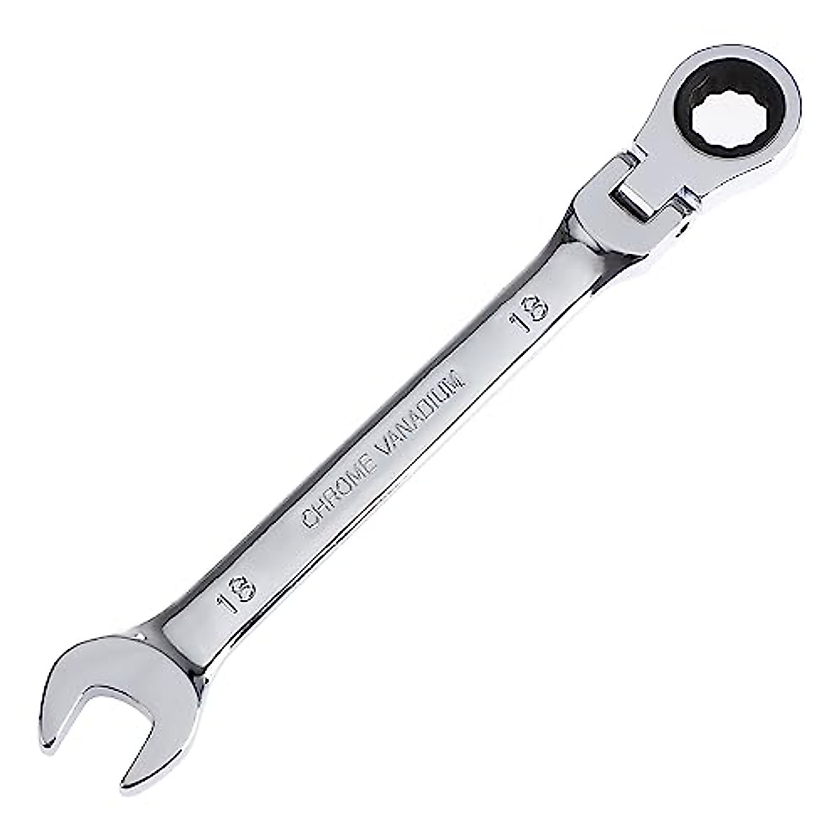 Pilida 18mm Ratcheting Combination Wrench 12 Point Metric Flex Head Gear Wrench Rachet Box End Spanner 72 Teeth Chrome Vanadium Steel