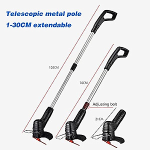 Electric Lawn Mower Cordless, Mowing Machine Rechargeable,Handheld Portable Lightweight,Trimmer Electric Mower Weed Eater with 4 Plastic Blades & 1 Stainless Steel Blade