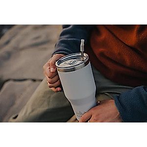 RAINIER GOODS 40 oz Tumbler with Handle and Straw Lid | Insulated Cup Reusable Stainless Steel Water Bottle Travel Mug Cupholder Friendly | Gifts for Women Him Her (Light Gray)