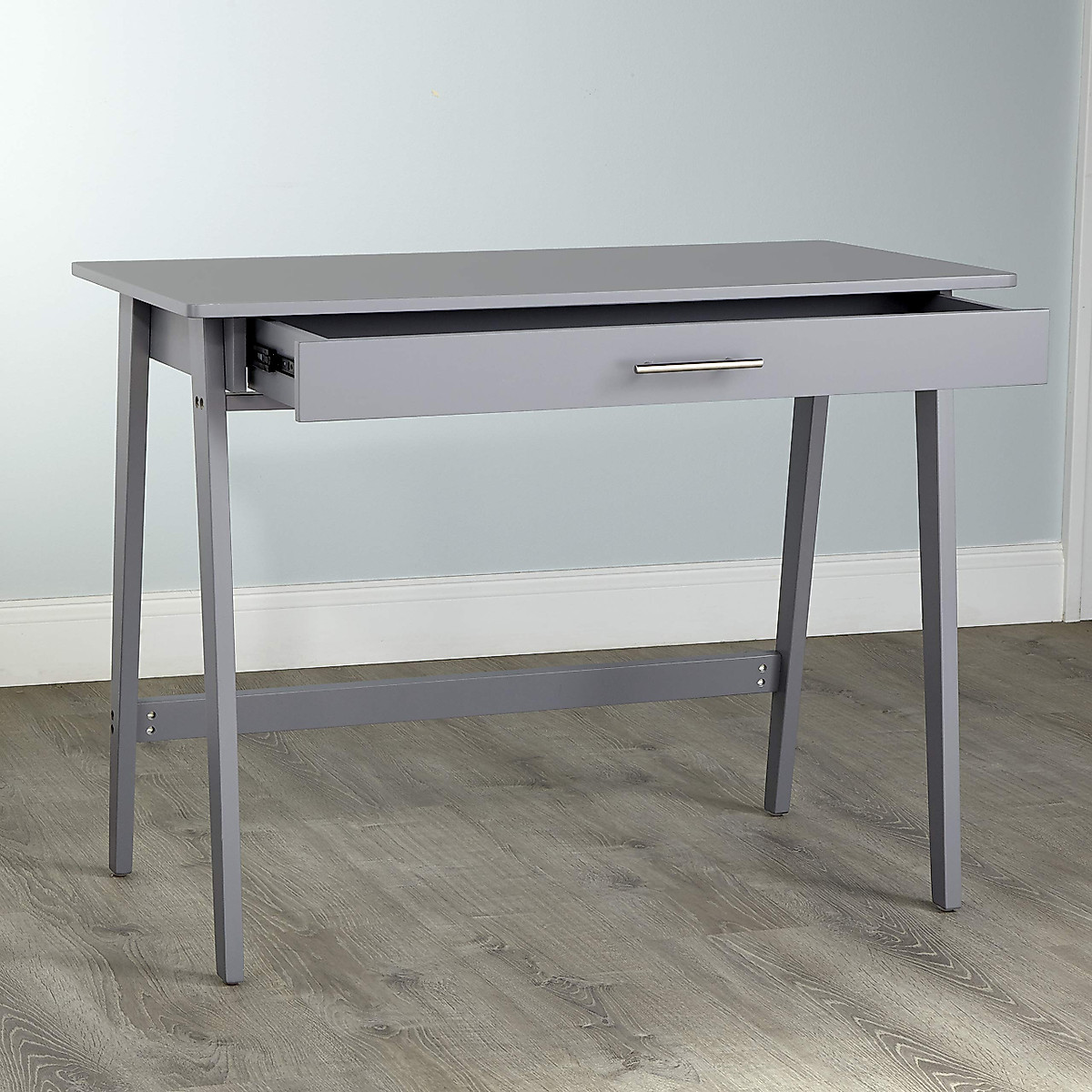 Target Marketing Systems Renata Home Office Writing Desk, Modern Laptop Table with Drawer for Study, Wokstation, Bedroom and Gaming, 40" L, Gray