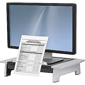 Fellowes 8036601 Monitor Riser,W/Copy Holder,19-7/8-Inch X14-1/16-Inch X4-6-1/2-Inch,Black