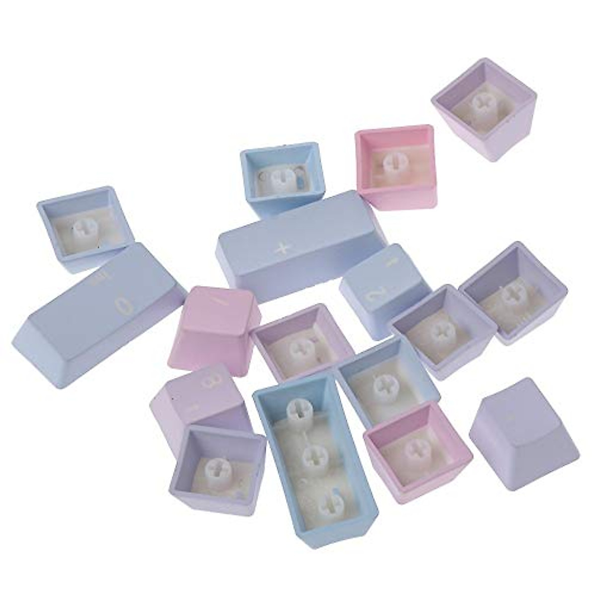 Gaming Mouse and Keyboard 17 Keys RGB Top Printed PBT Backlit Keycap for Mechanical Keyboard (Color : Purple Powder)