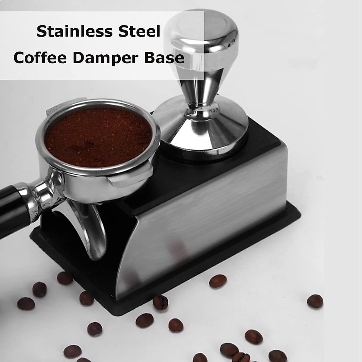 Coffee Tamper Stand,Stainless Steel AntiRust Barista Tool Tamping Holder Shelf,Coffee Powder Seat Cushion Stand Rack,Coffee Tampers Tool Accessory for Home,Coffee,Shop,Restaurant