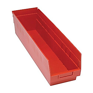 Quantum QSB206RD Store More Shelf Bin, 23-5/8" Length x 6-5/8" Width x 6" Height, Red, Pack of 8