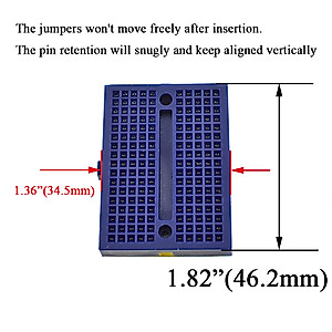 Hahiyo PCB Board Breadborad 170 Point Solderless Lay Flat Large Pitch Hole Firmly Hold Pin Snug Insert No Warp Wobble Springy Contact Point Adhesive Back for Proto Shield Electronics Blocks 6pcs