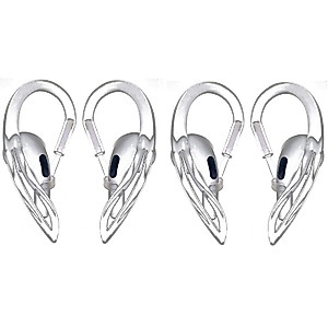 Ear Hook Compatible with AirPods Pro Compatible with AirPods 3/2/1, JNSA Ear Hooks 4 PCS 2 Pairs for AirPod Pro/3/2/1, Transparent 2Pair