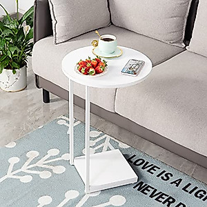 DCLRN White Round Coffee Table Stylish and Versatile End Table for Sofa,Living Room and Bedroom Decor