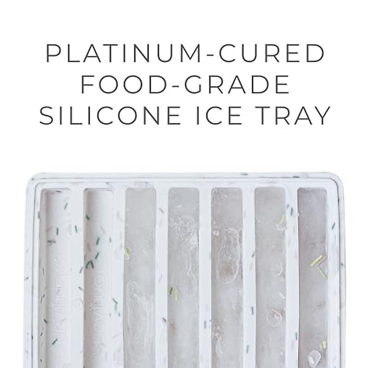 purifyou Silicone Ice Cube Tray for 40oz Stanley Tumbler Cup with Lid, 7PCS Long Ice Stick Trays, Bottle Water, Juice, Easy Push & Pop-Out Ice Maker for Freezer