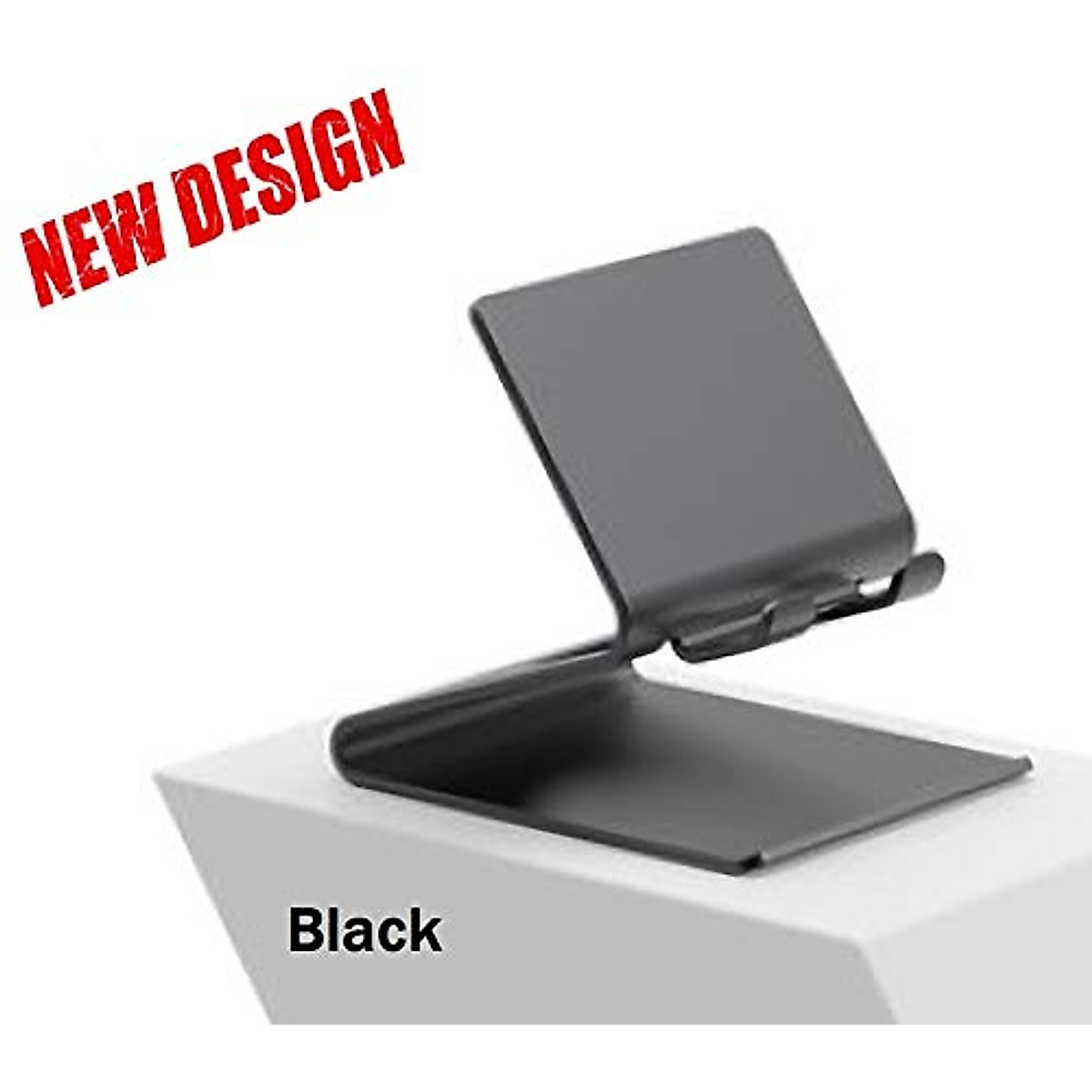 khosh ONE Cell Phone Stand Metal Cell Phone Stand and Holder, Great for Office Desk and Night Stand -Black- Silver (Black)