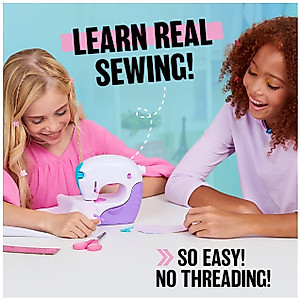Cool Maker, Stitch ‘N Style Fashion Studio, Pre-Threaded Sewing Machine Toy with Fabric and Water Transfer Prints, Arts & Crafts Kids Toys for Girls