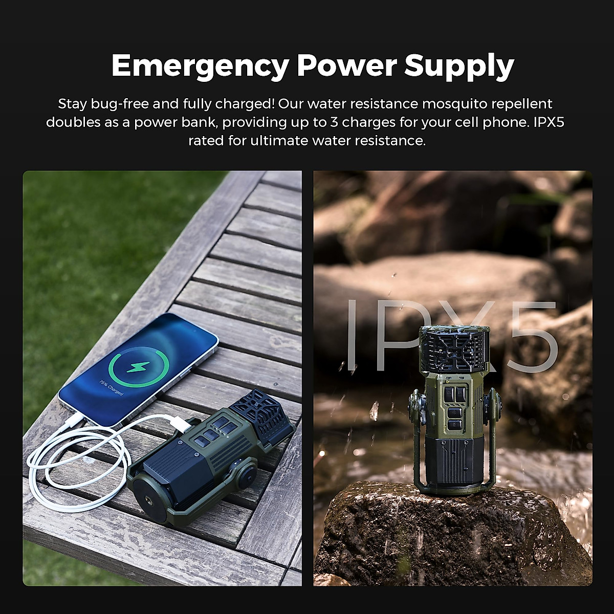 FLEXTAIL EVO Repeller Mosquito Repeller Rechargeable Repellent 329°F Heating with 3000LM Ultra Bright Camping Lantern 30ft Protection Zone for Outdoor Patios Camping Hiking(Mats Not Included)